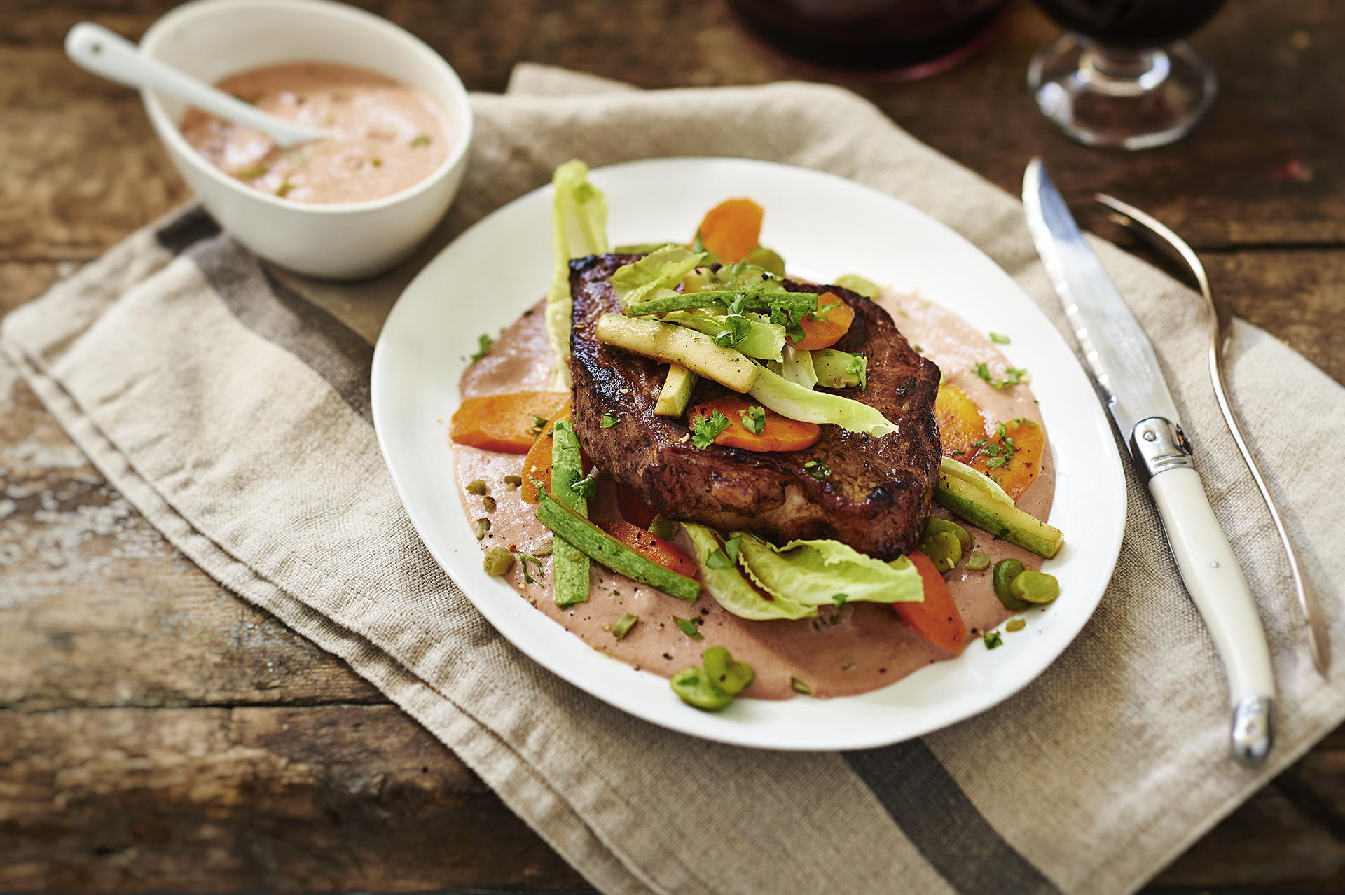 Bavette met een saus van room paté » Vleeschwaar